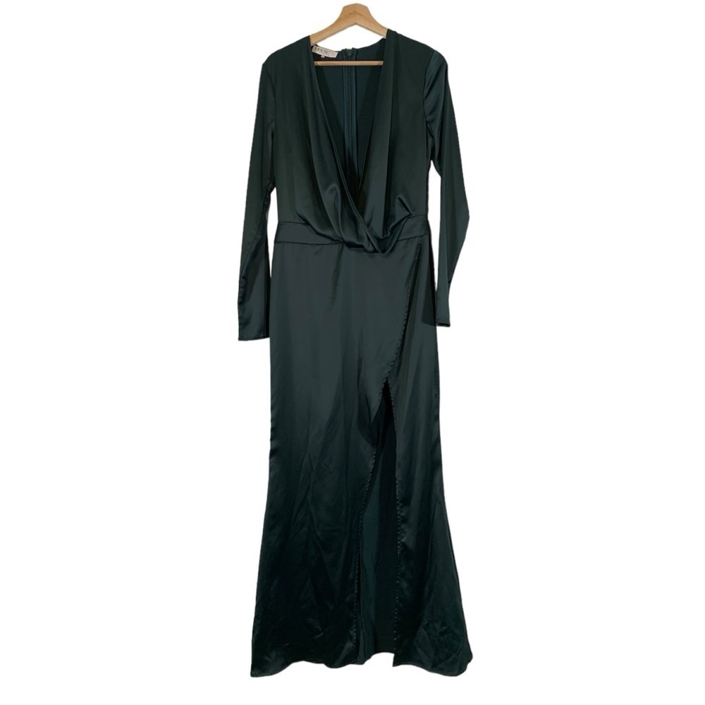 House Of Cb Serafina Satin Maxi Dress Size Medium - Gem